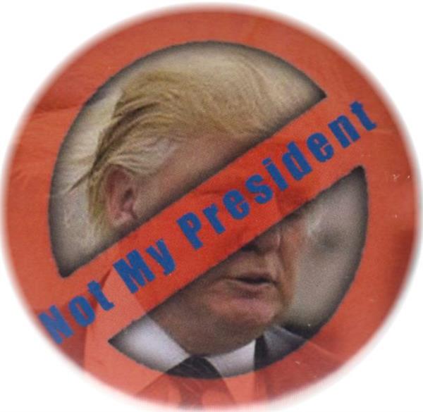 Not My President Button (Trump)