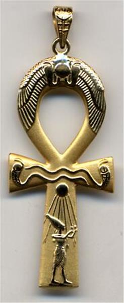 18K Gold Ahnk engraved w/Akhnaten