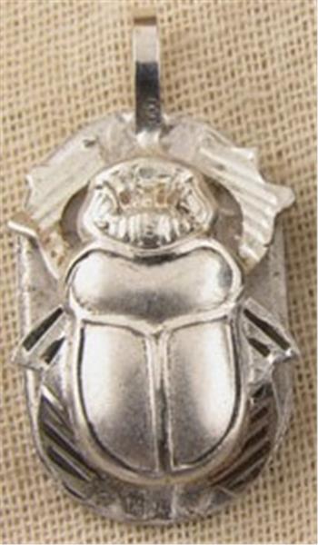 Winged Silver Scarab Pendant