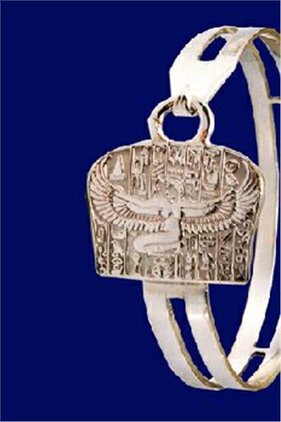 Silver Winged Isis Bangle Bracelet